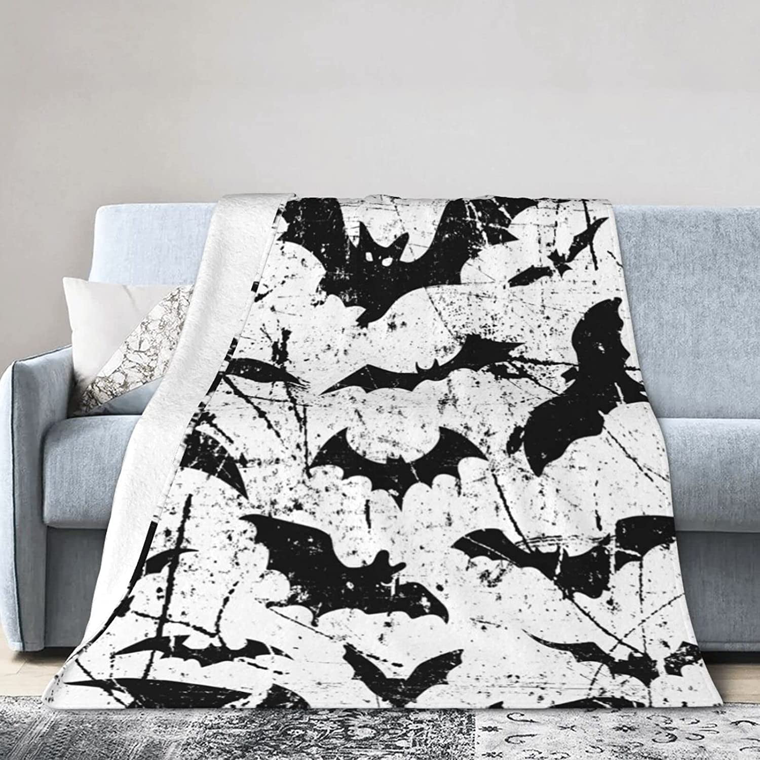Halloween Bat Throw Blanket Super Soft Warm Bed Blankets for Couch ...