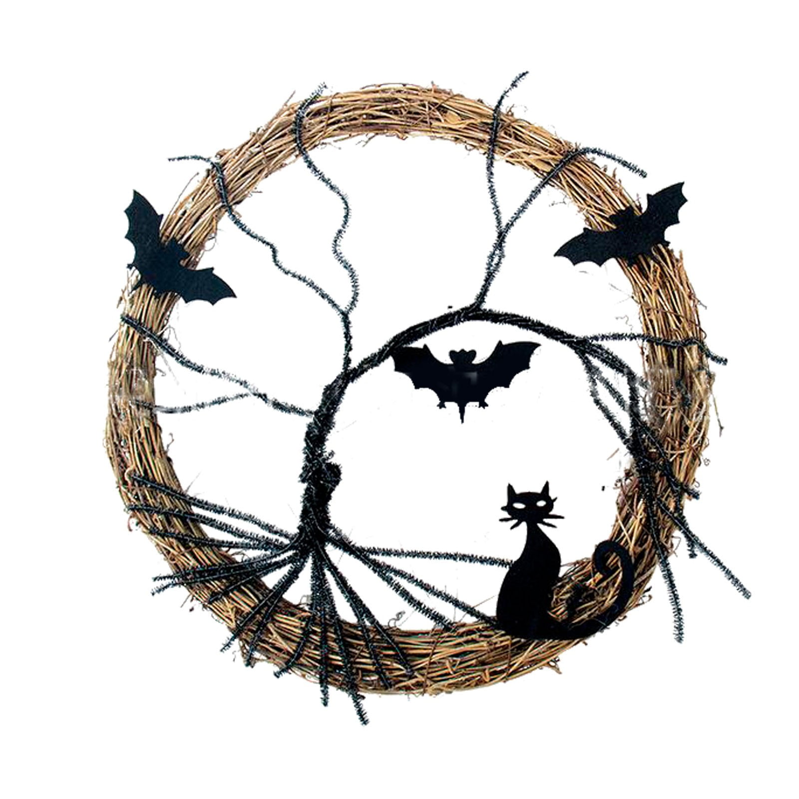 Halloween Bat Wreaths for Front Door,Outdoor Fall Wreath for Door,Fall ...