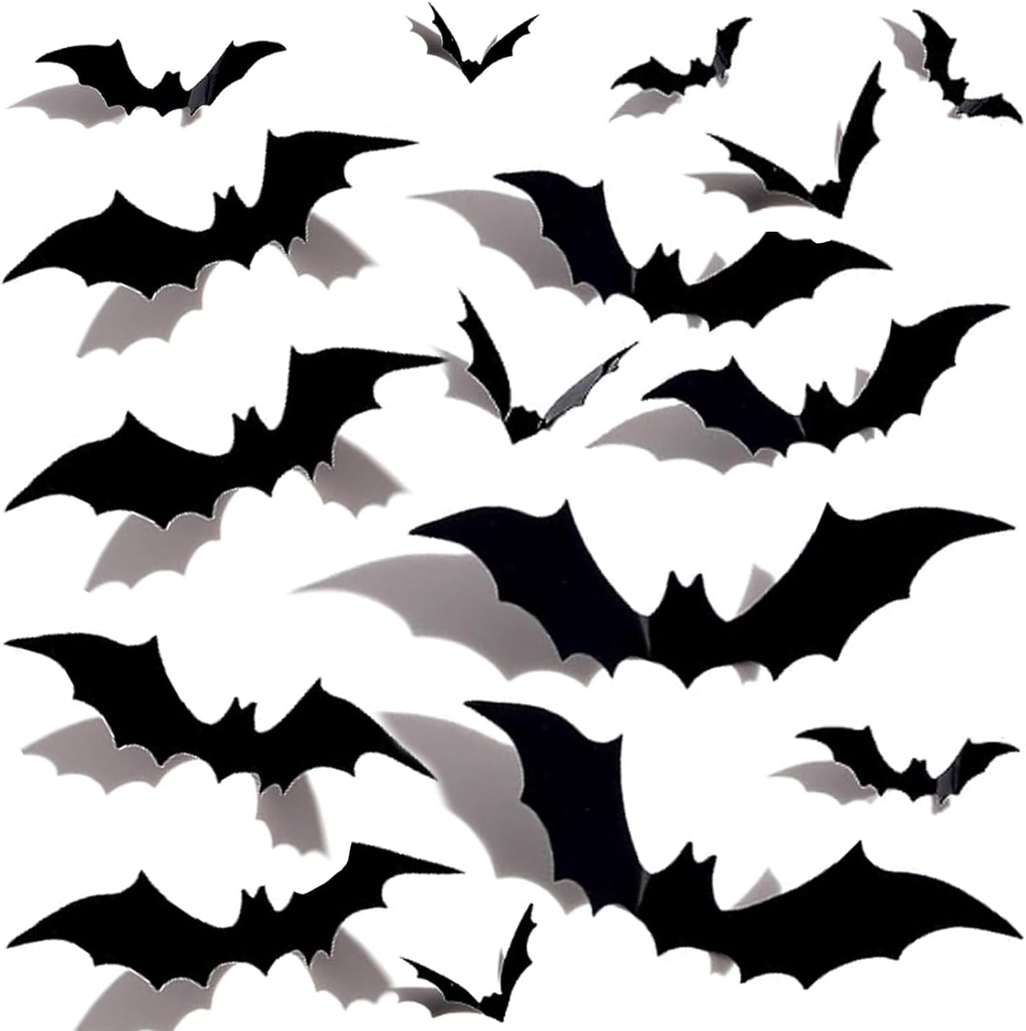 Halloween Bats Decoration, 4 Different Sizes 3D Realistic PVC Bats ...