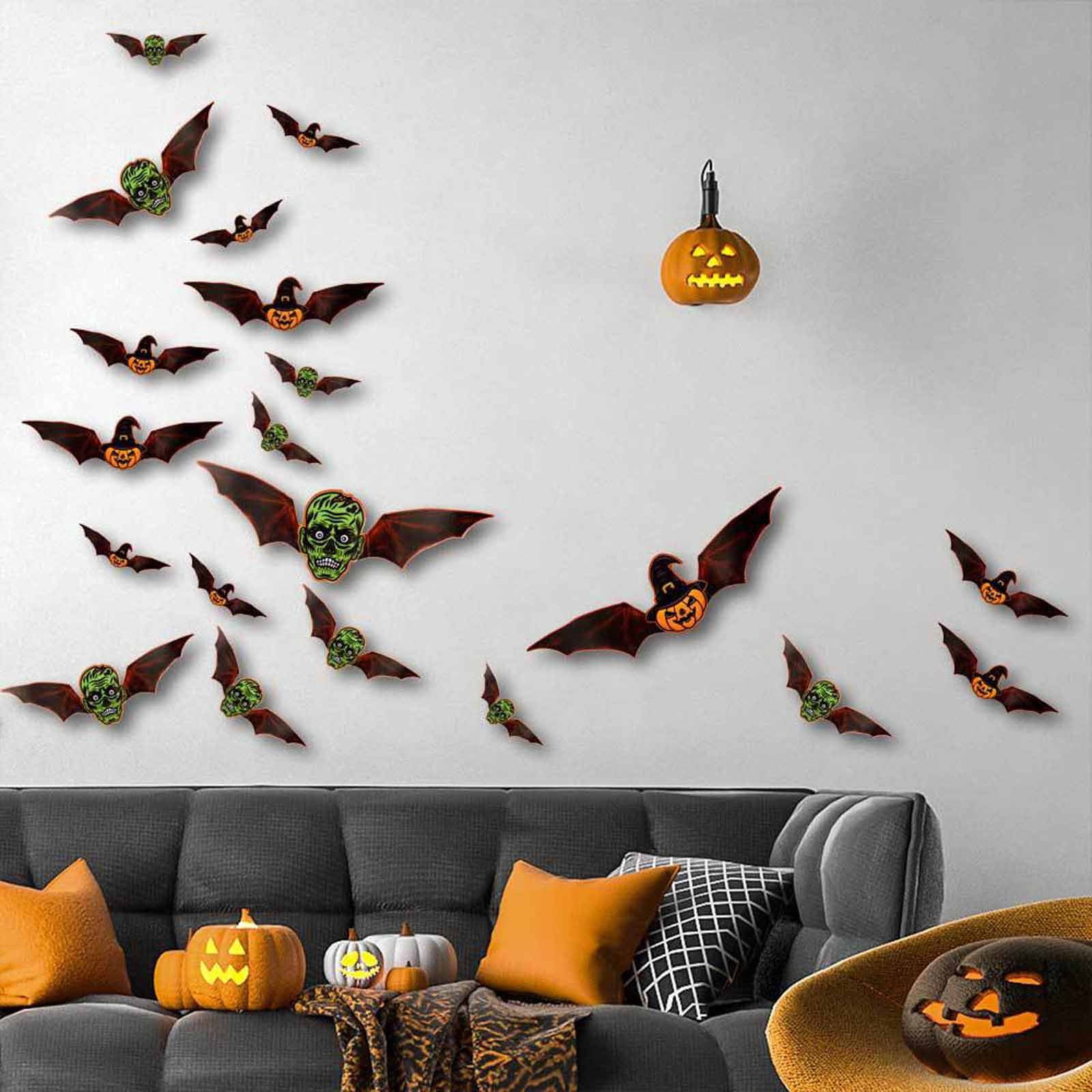 Halloween Bats Decorations, Halloween Party Supplies, 3D Bat Stickers ...