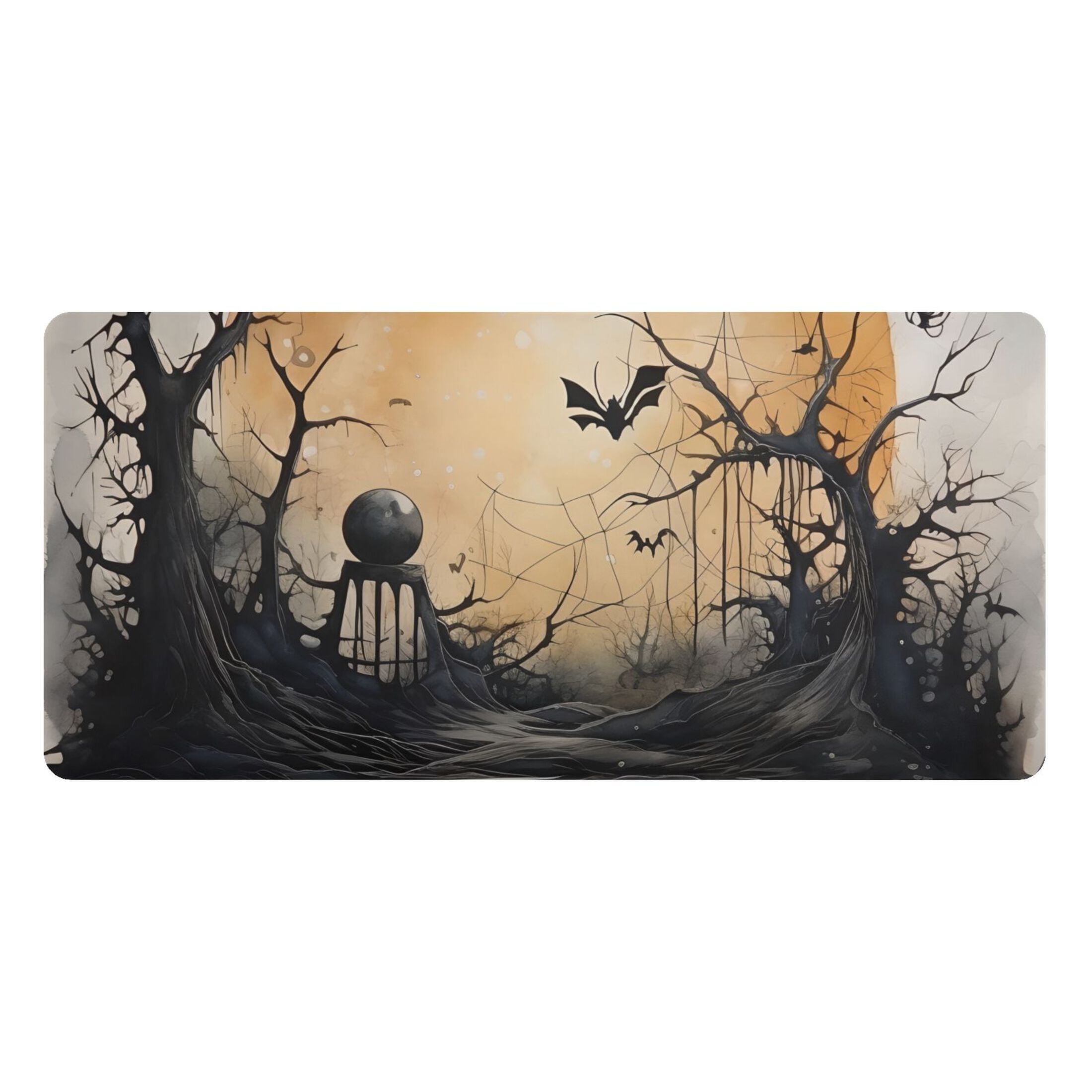 Halloween Bats Desk Mats Large Mouse Pad Long Keyboard Computer Rubber ...