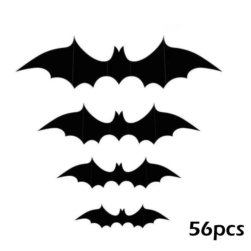 Halloween Bats Wall Decal Set, Waterproof PVC, Multi-Size, DIY Angle ...