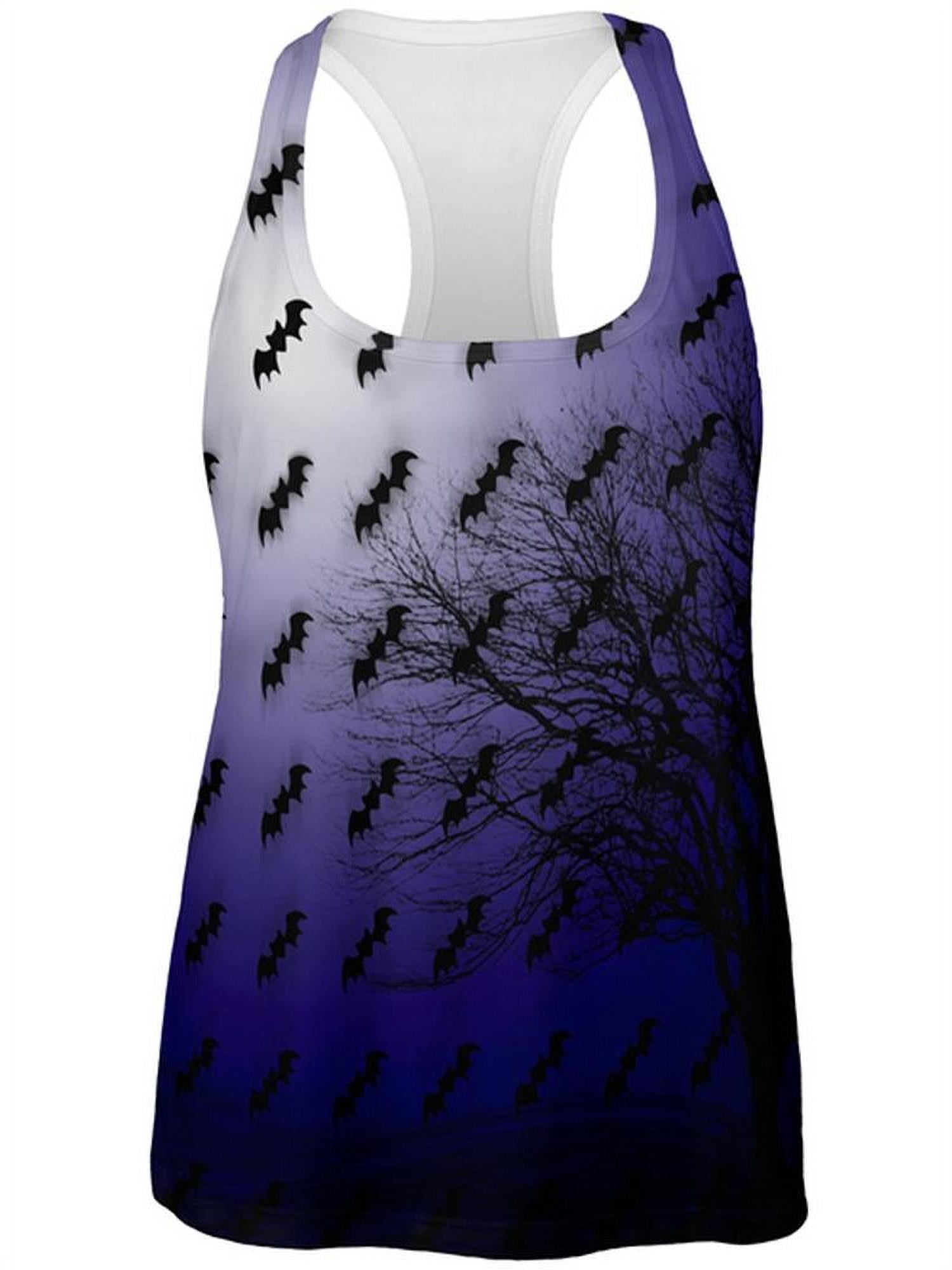 Halloween Bats in the Full Moon Light All Over Womens Work Out Tank Top ...