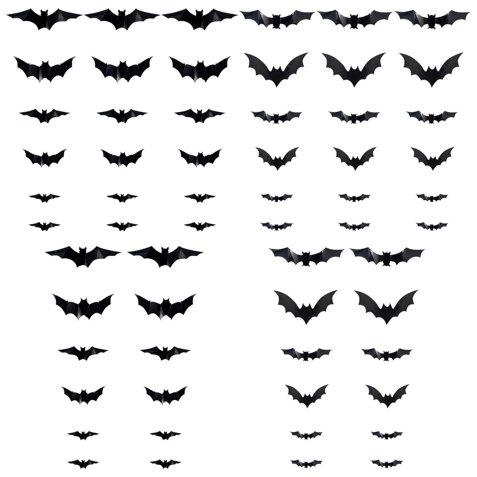 Halloween Bats3D Black Bat Wall Stickers Halloween Decorations, 24Pcs ...