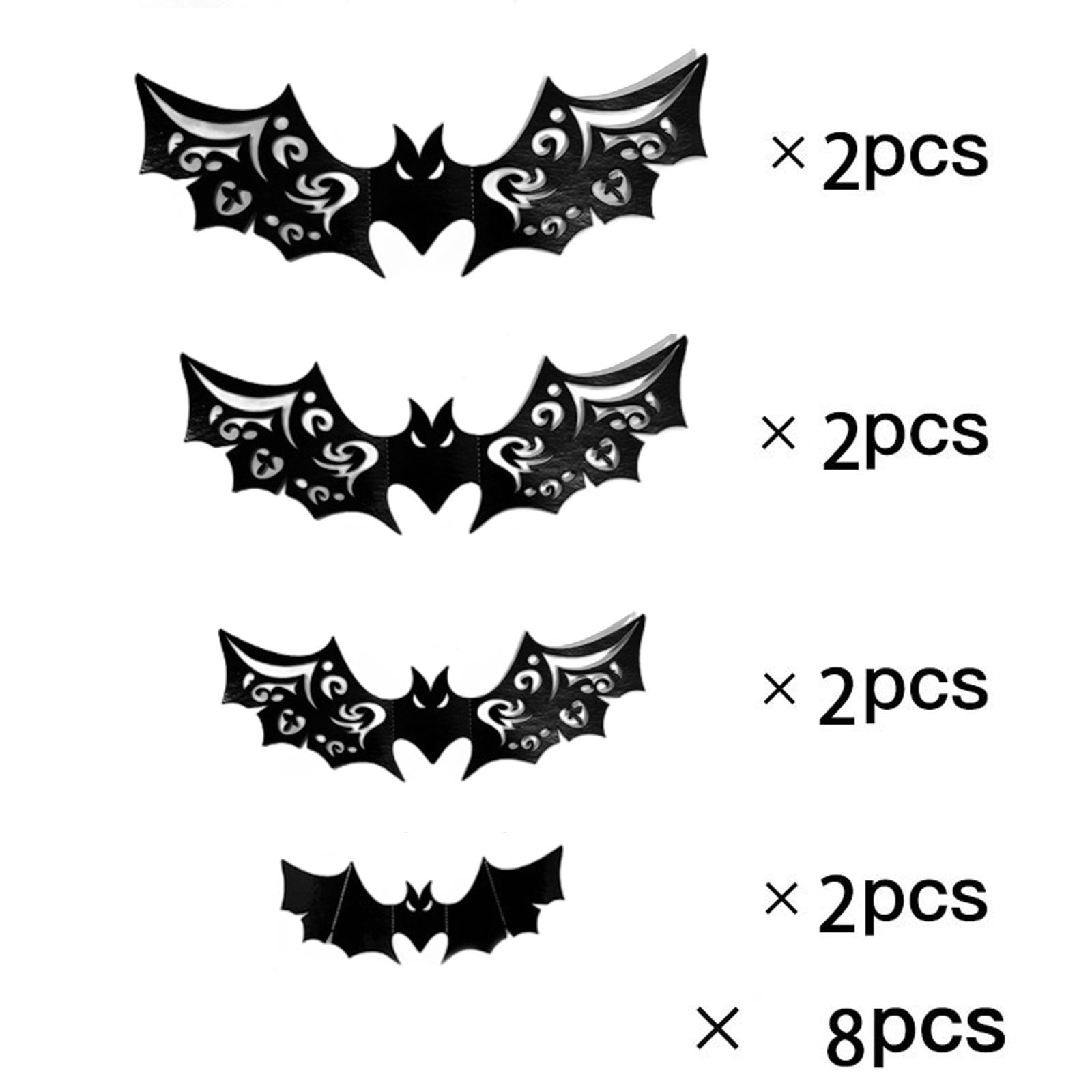 Halloween Batshalloween Bat Wall Decals, 3D Removable Vinyl Stickers ...