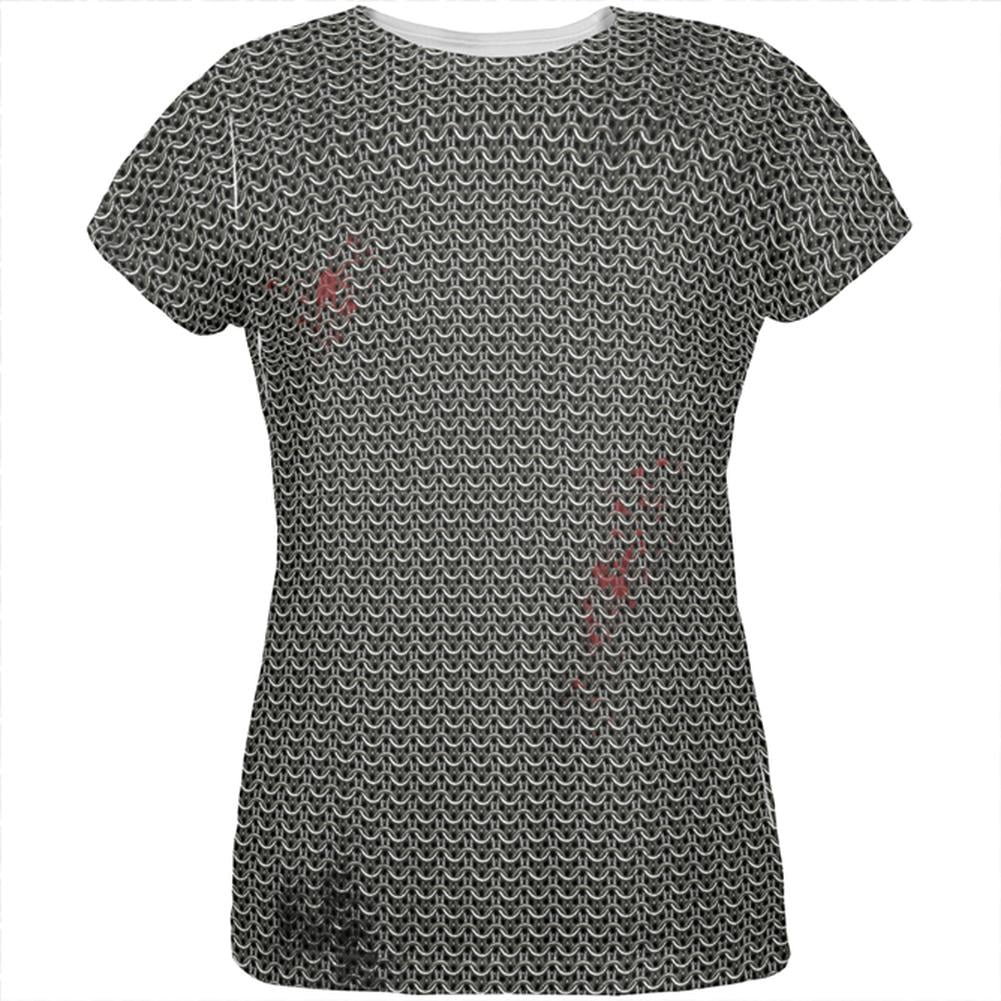Halloween Battle Damage Chainmail Costume All Over Womens T Shirt Multi ...