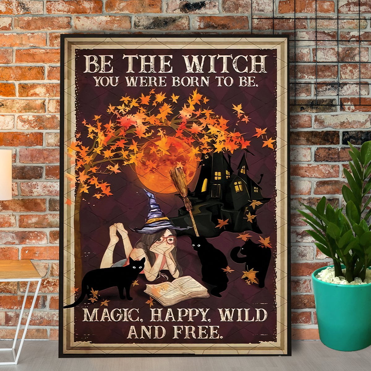 Halloween Be The Witch You Were Born To Be Cute Witch & Black Cat Read ...