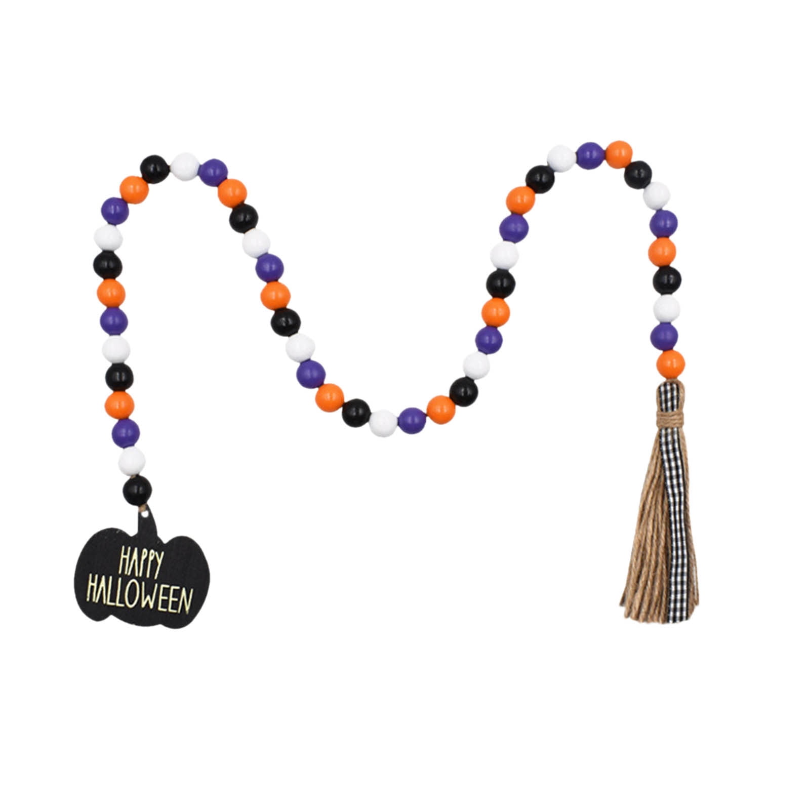 Halloween Beads String Wood Color Colorful Wood Beads Fringe String ...
