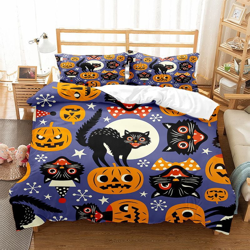 Halloween Bedding Set Luxury Death Skulls Duvet Cover for Girls Women ...