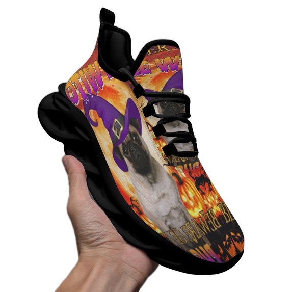 Halloween Beware Of The Pug Shoes Sneakers Black Size 12 - Walmart.com