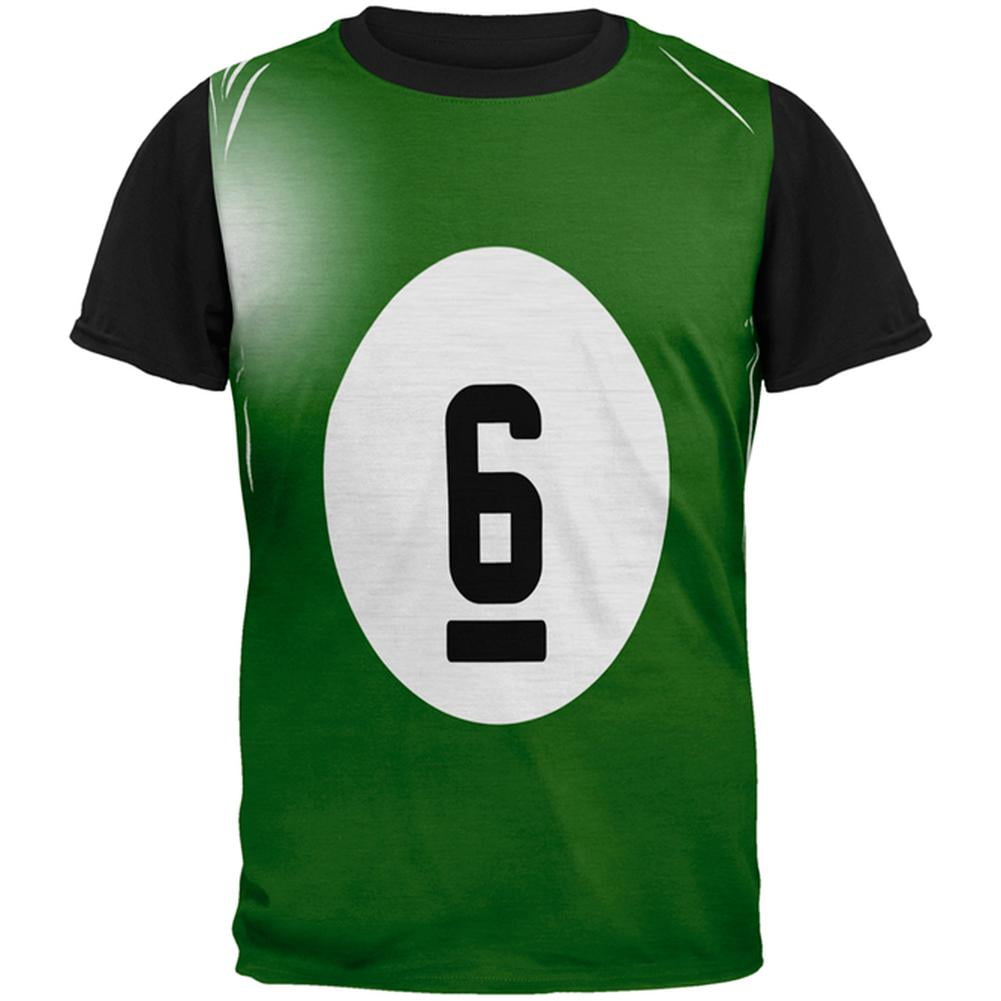 Halloween Billiard Pool Ball Six Costume Mens Black Back T Shirt Multi ...