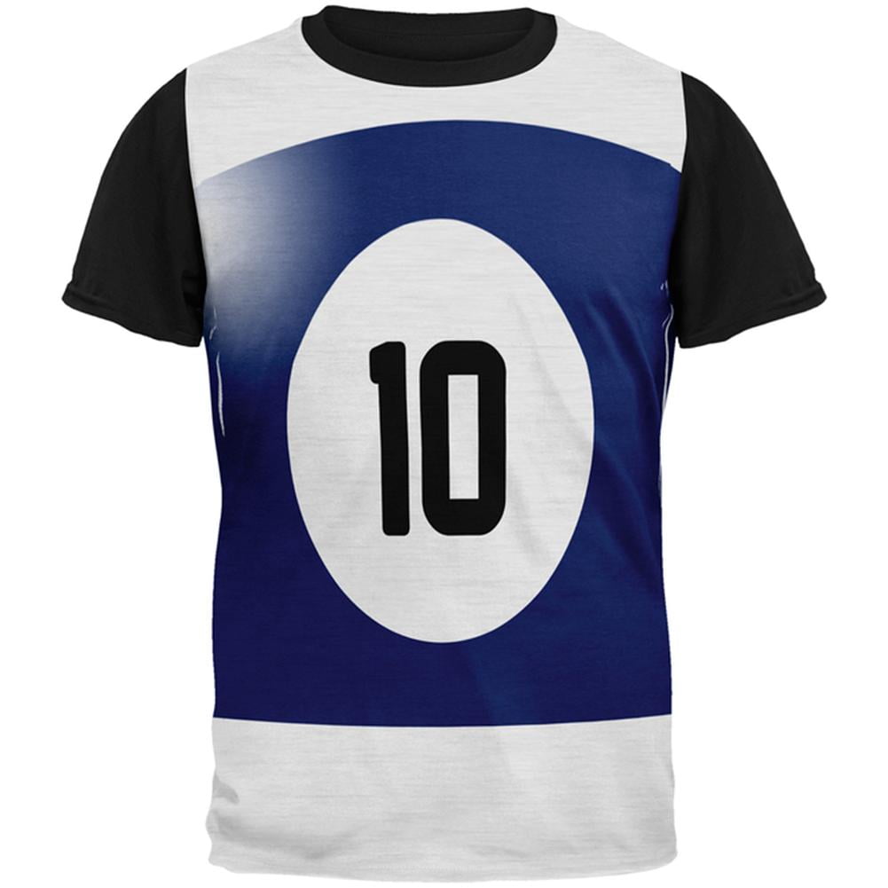 Halloween Billiard Pool Ball Ten Costume Mens Black Back T Shirt Multi ...