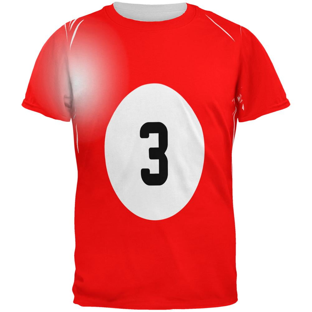 Halloween Billiard Pool Ball Three Costume All Over Mens T Shirt Multi ...