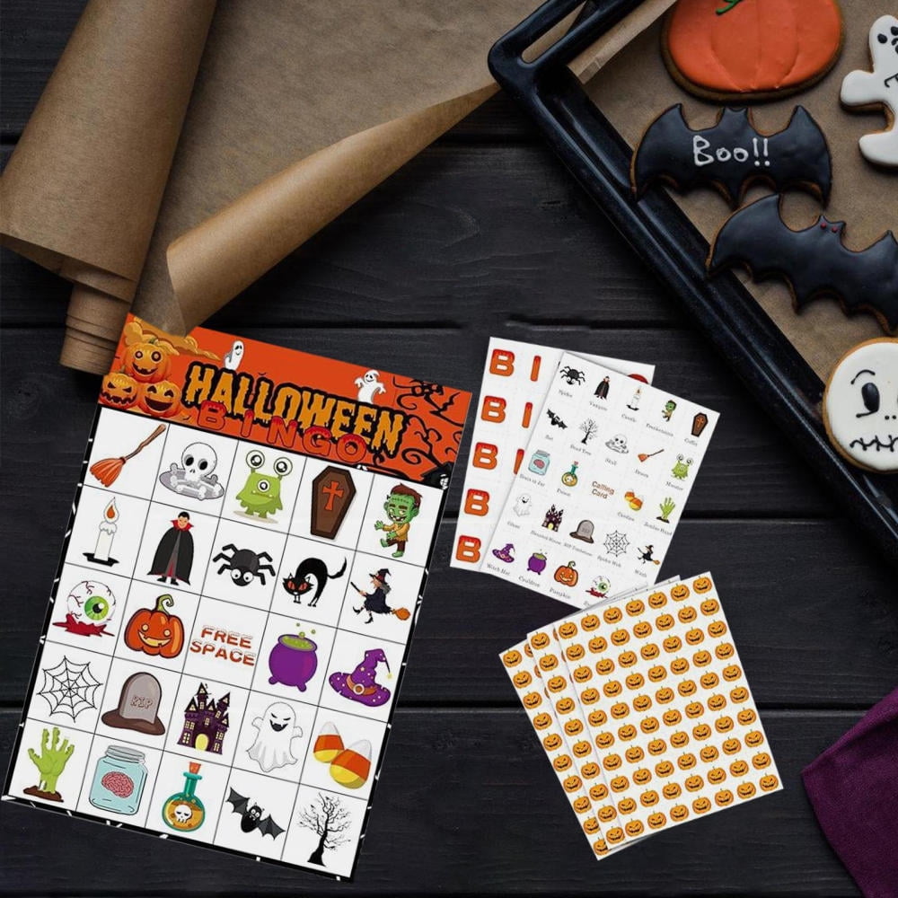 Halloween Bingo Game Cards | Paper Bingo Cards for Classroom Activities ...