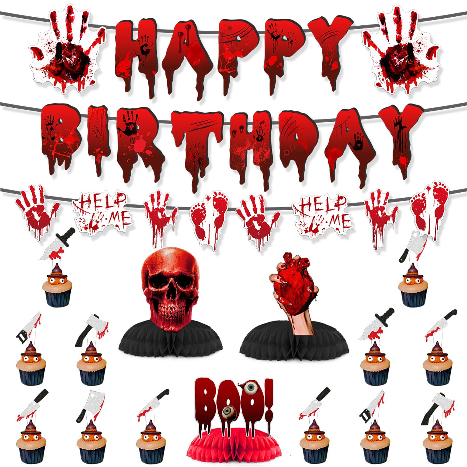 Halloween Birthday Party Decorations - Horror Party Supplies with ...