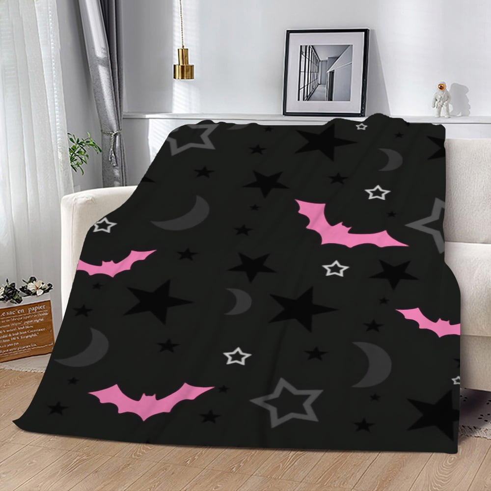 Halloween Black Bat Blanket Bed Blanket Cool Reusable Cartoons Paint ...