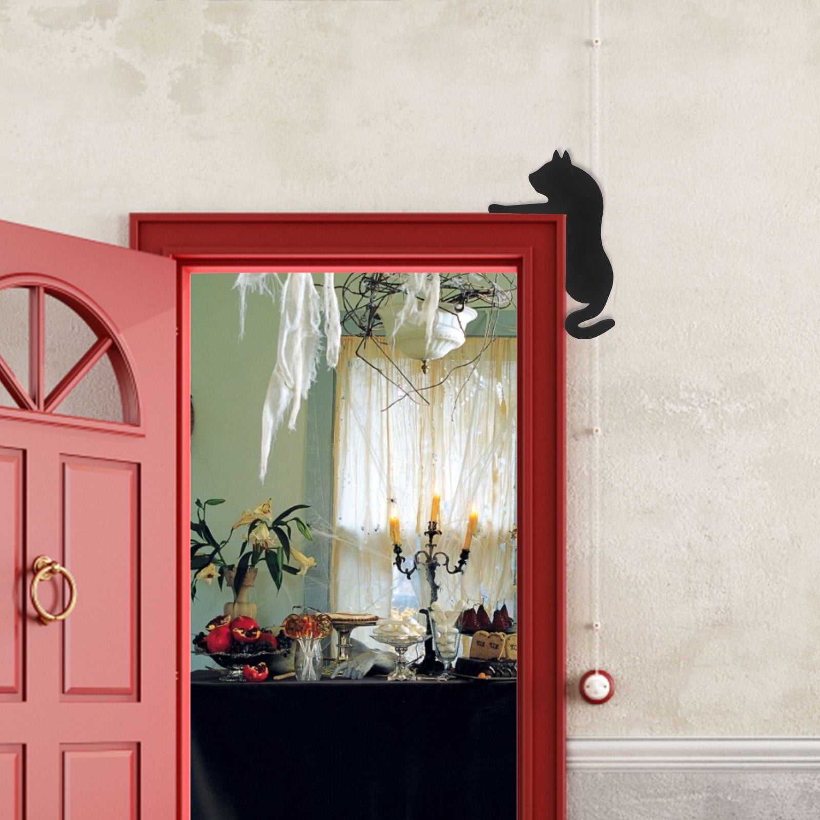 Halloween Black Cat Door Ornament,8pcs Halloween Doorframe Decoration ...