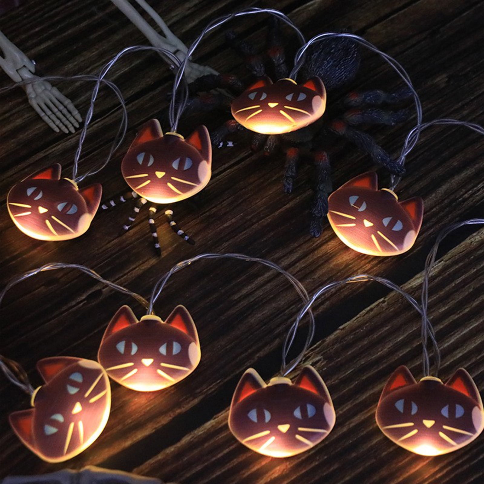 Halloween Black Cat Lights, 9.8ft Halloween Fairy Decorations Lights ...