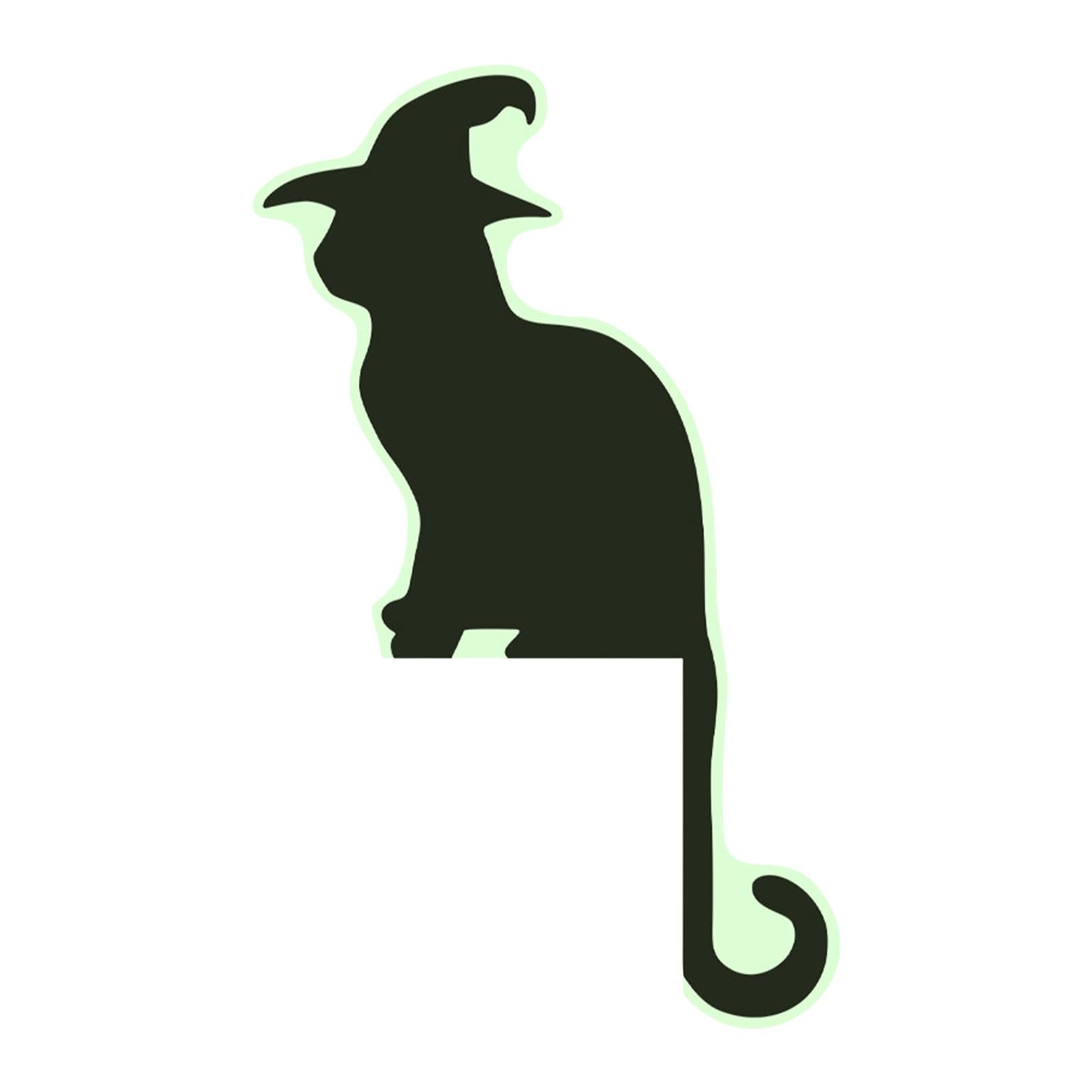 Halloween Black Cat Luminous Patch, Halloween Cats Silhouette Wall ...