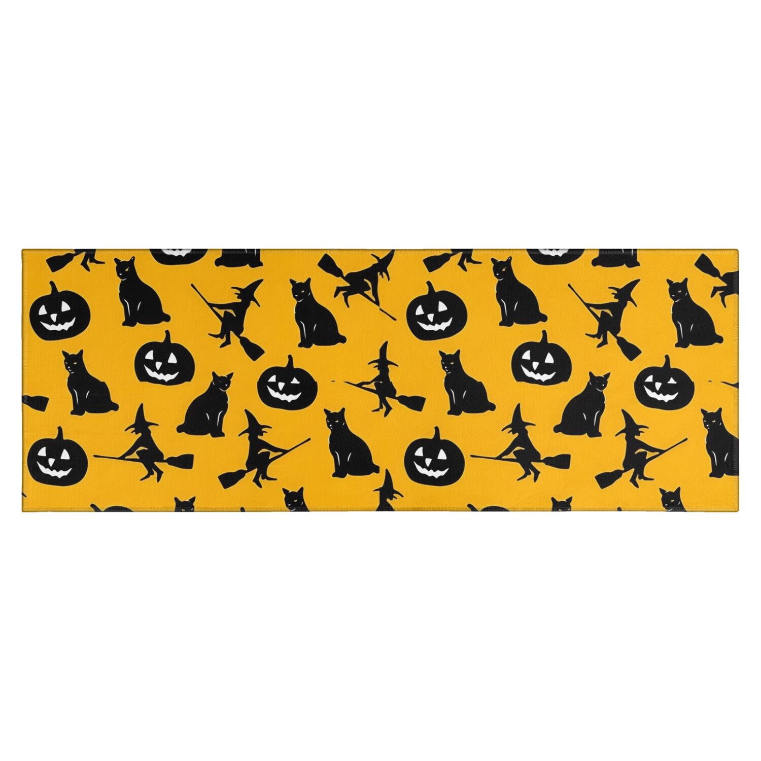 Halloween Black Cats Witches and Pumpkins Kitchen Rug Mat,Kitchen ...