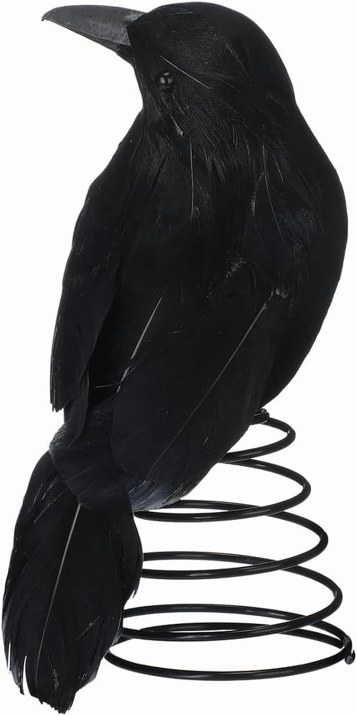 Halloween Black Crow Tree Topper, 16cm Decorative Raven with Metal ...