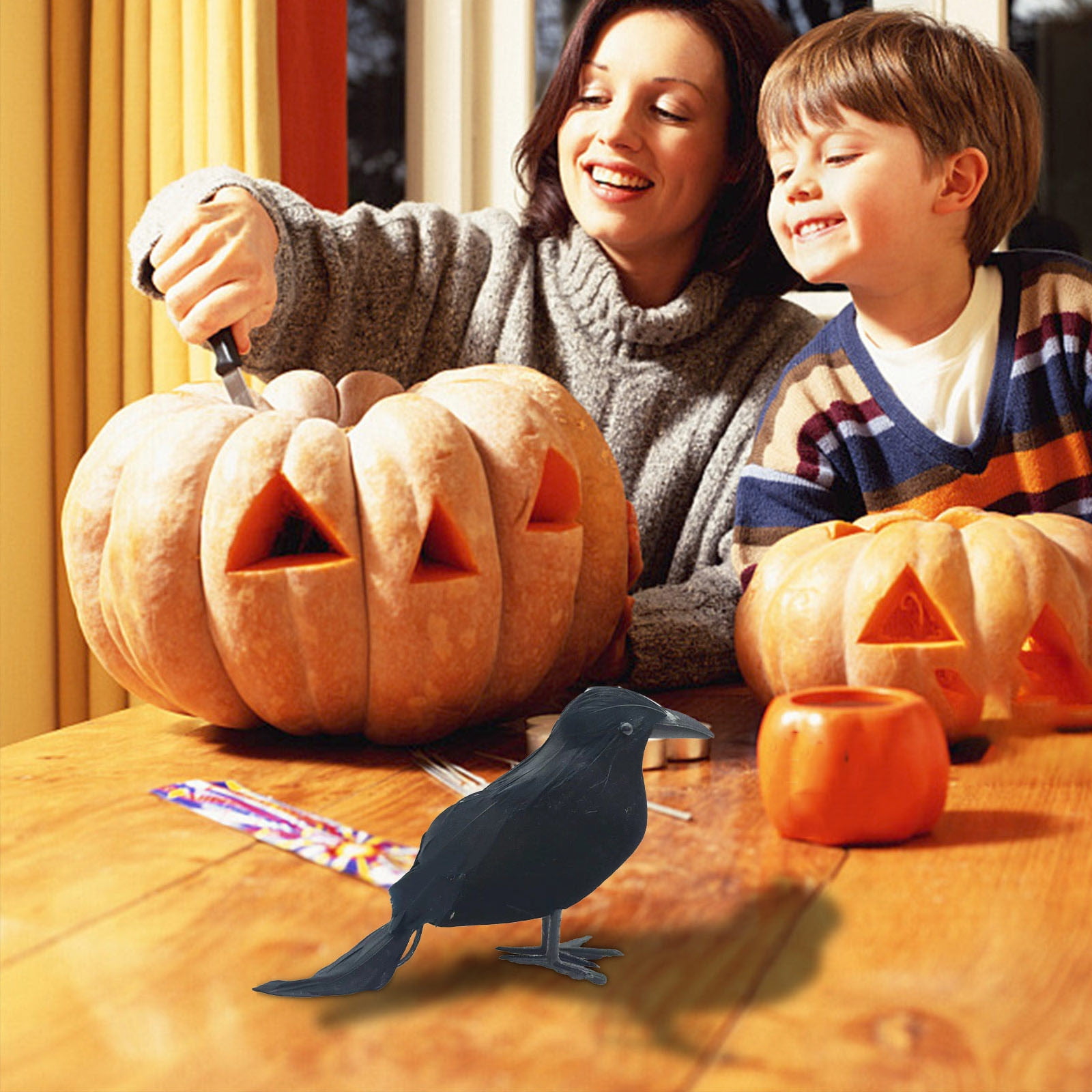 Halloween Black Crows,Ravens Decorations Halloween Feathered Crows ...