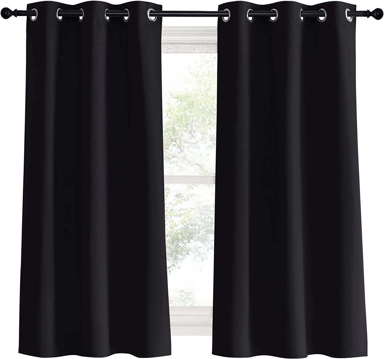Halloween Black Curtains for Boys Room, Set of 2, W34 x L60, Blackout ...