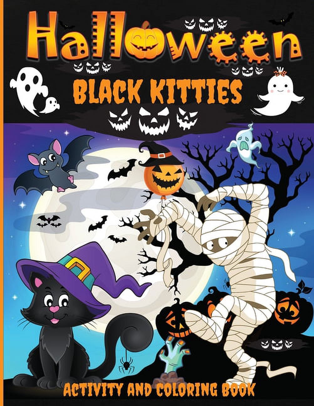Halloween Black Kitties Activity and Coloring Book: A Spooky Halloween ...