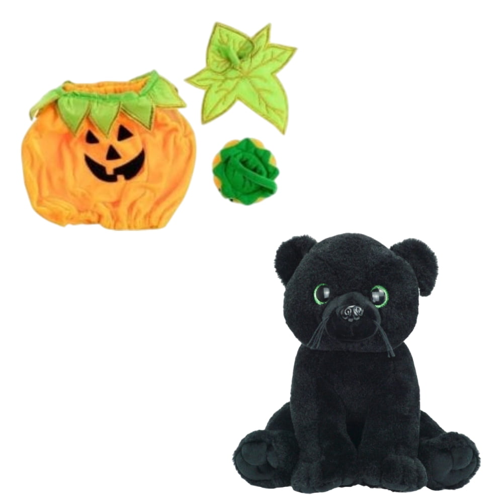 Onyx the Black Panther 16" Stuffed Animal with Halloween Pumpkin Plush ...