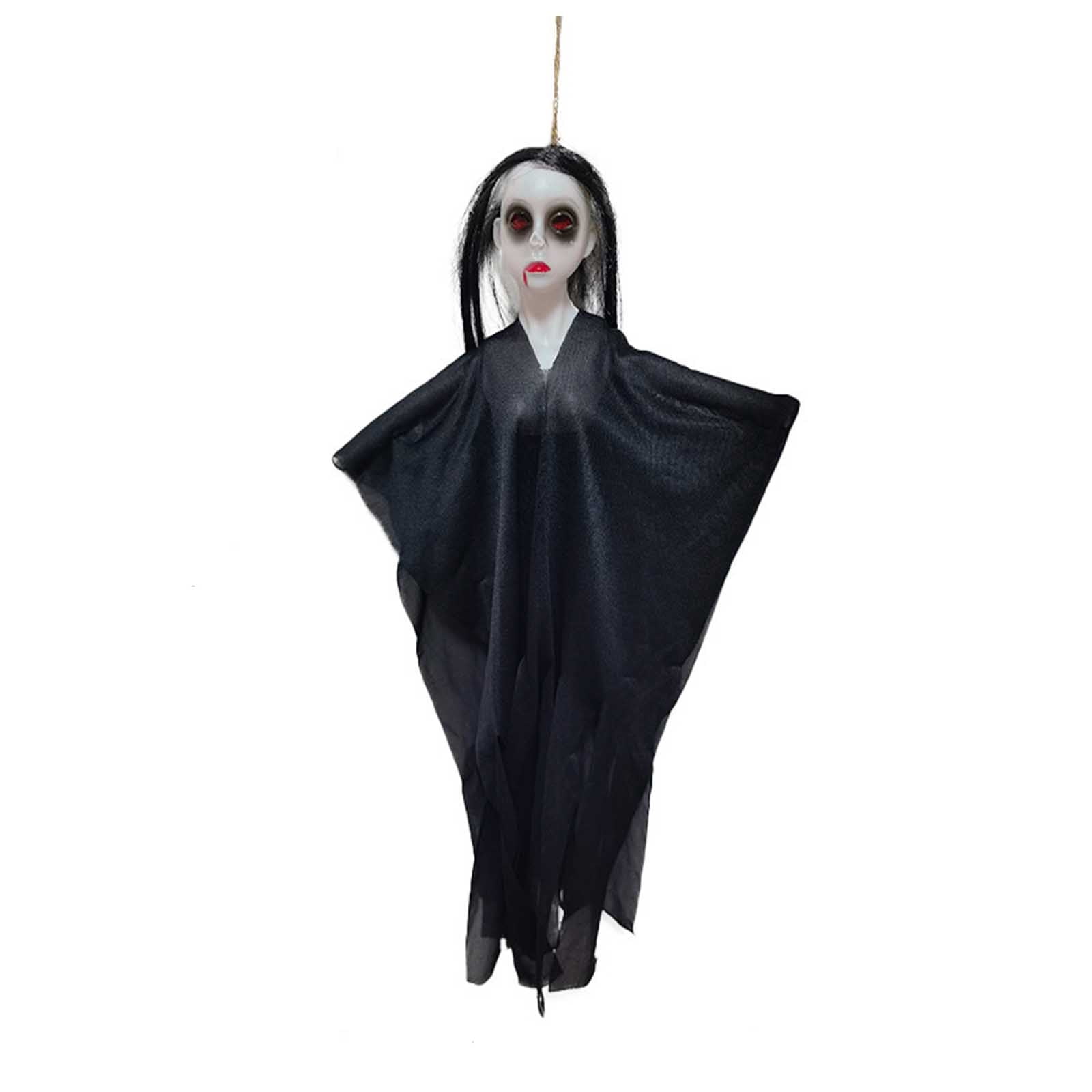 Halloween Black White Hanging Scare Ghost, Realistic Humanoid Hanging ...