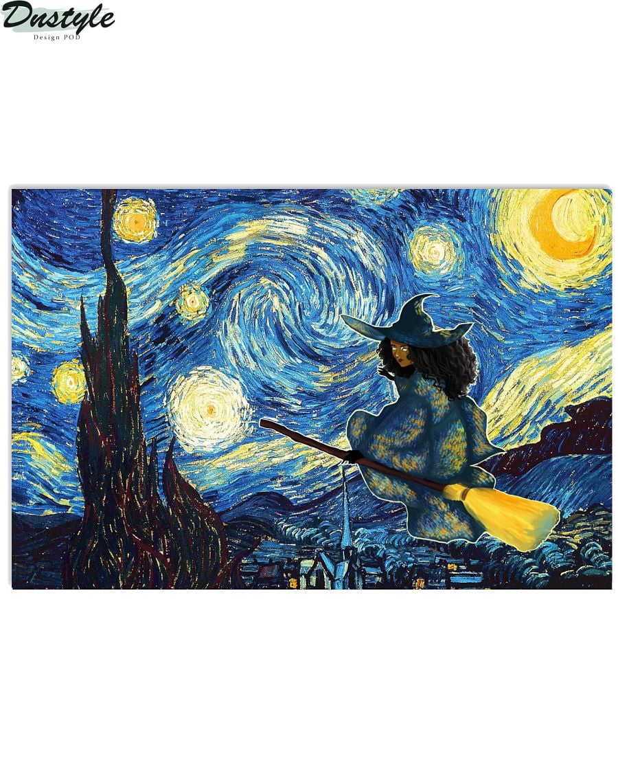 Halloween Black Witch Starry Night Van Gogh Poster 24 x 36 Inch Poster ...
