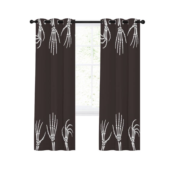Halloween Blackout Curtains 45 Inches Length, Brown Country Spooky ...