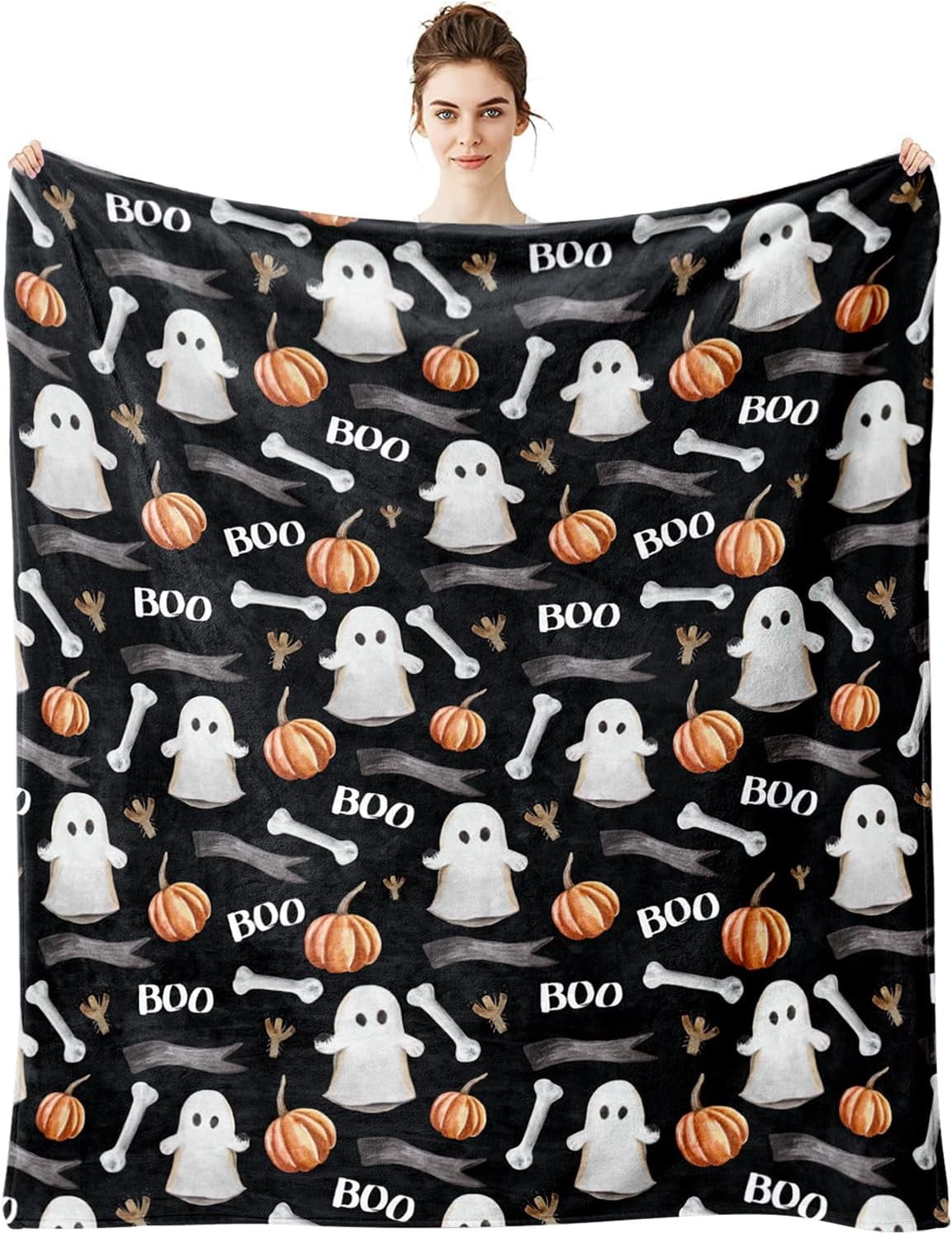 Halloween Blanket Ghost Flannel Throw Blankets for Kids for Women ...