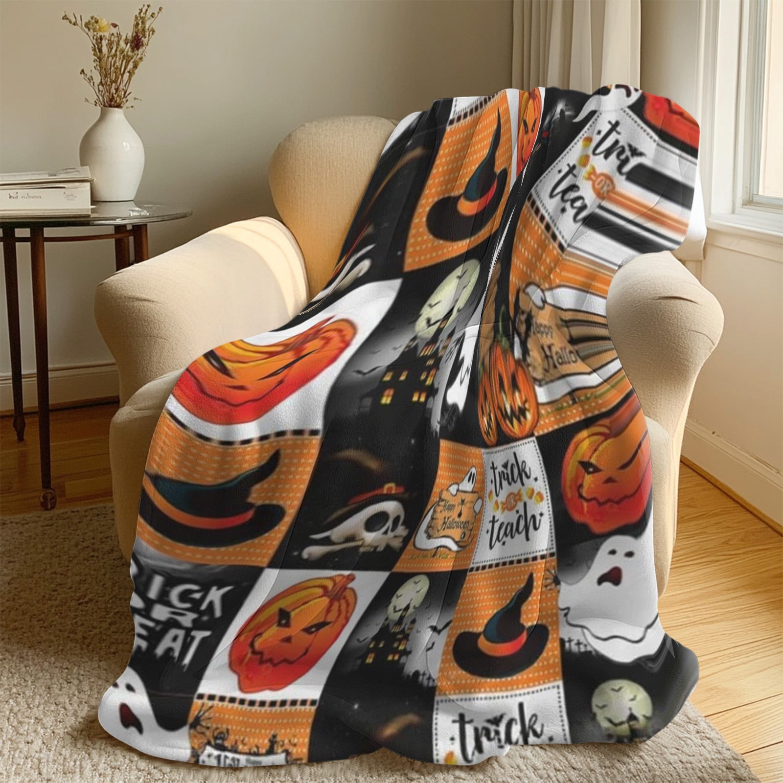 Halloween Blanket Happy Halloween 100*150 Soft Throw Blanket ...