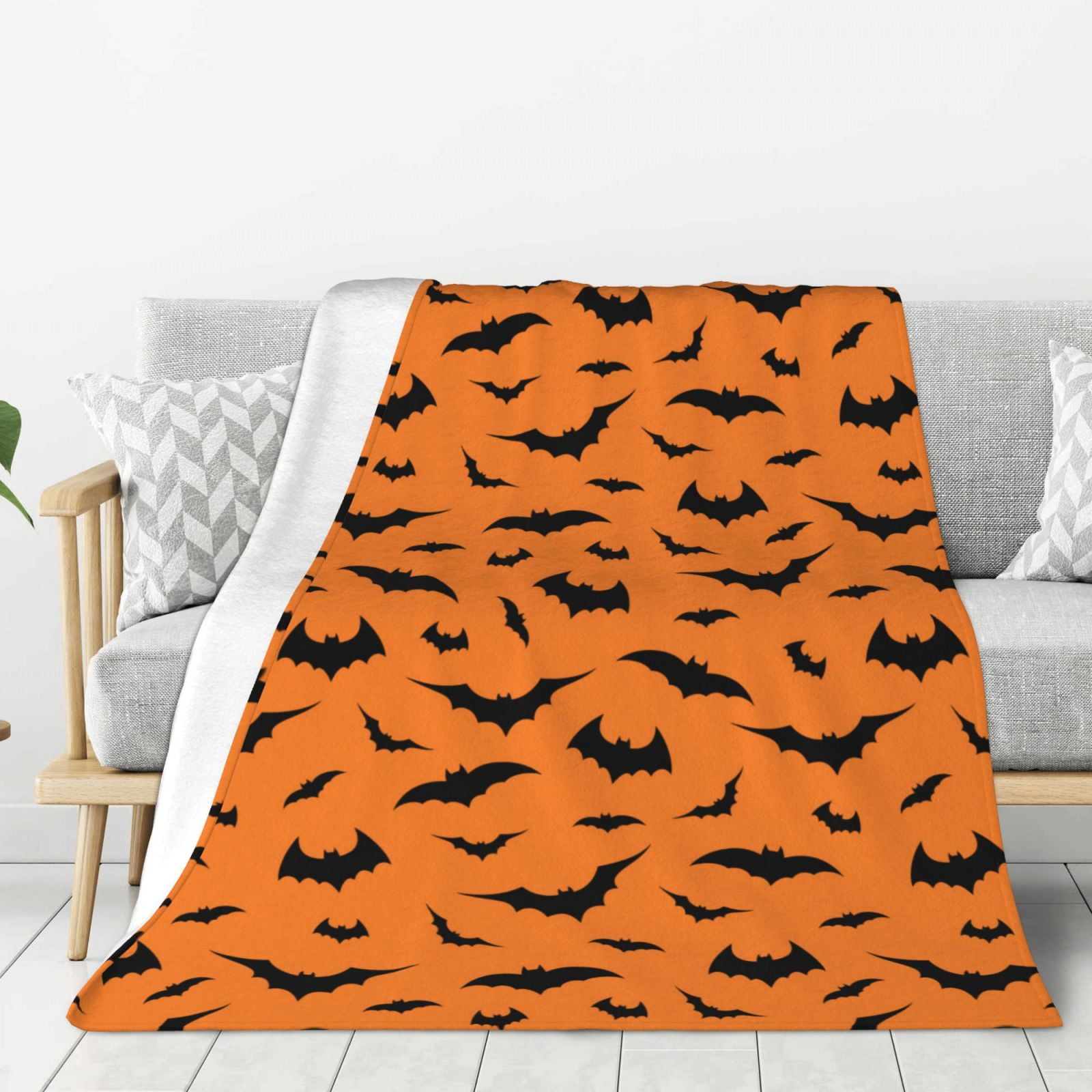 Halloween Blanket bat halloween design Throw Blanket for Couch Sofa Bed ...