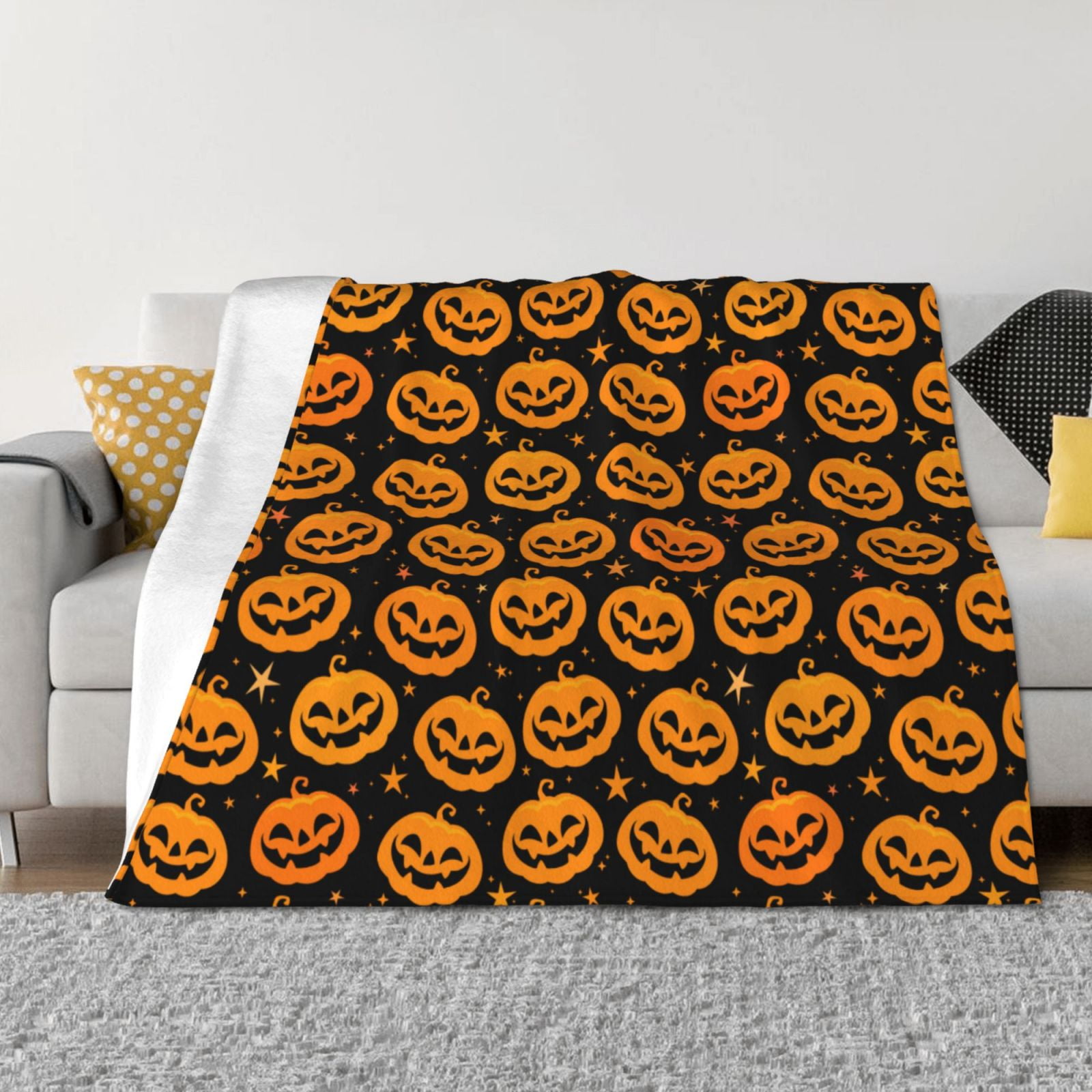 Halloween Blanket, pumpkin halloween star Comfy Fuzzy Warm Throw ...