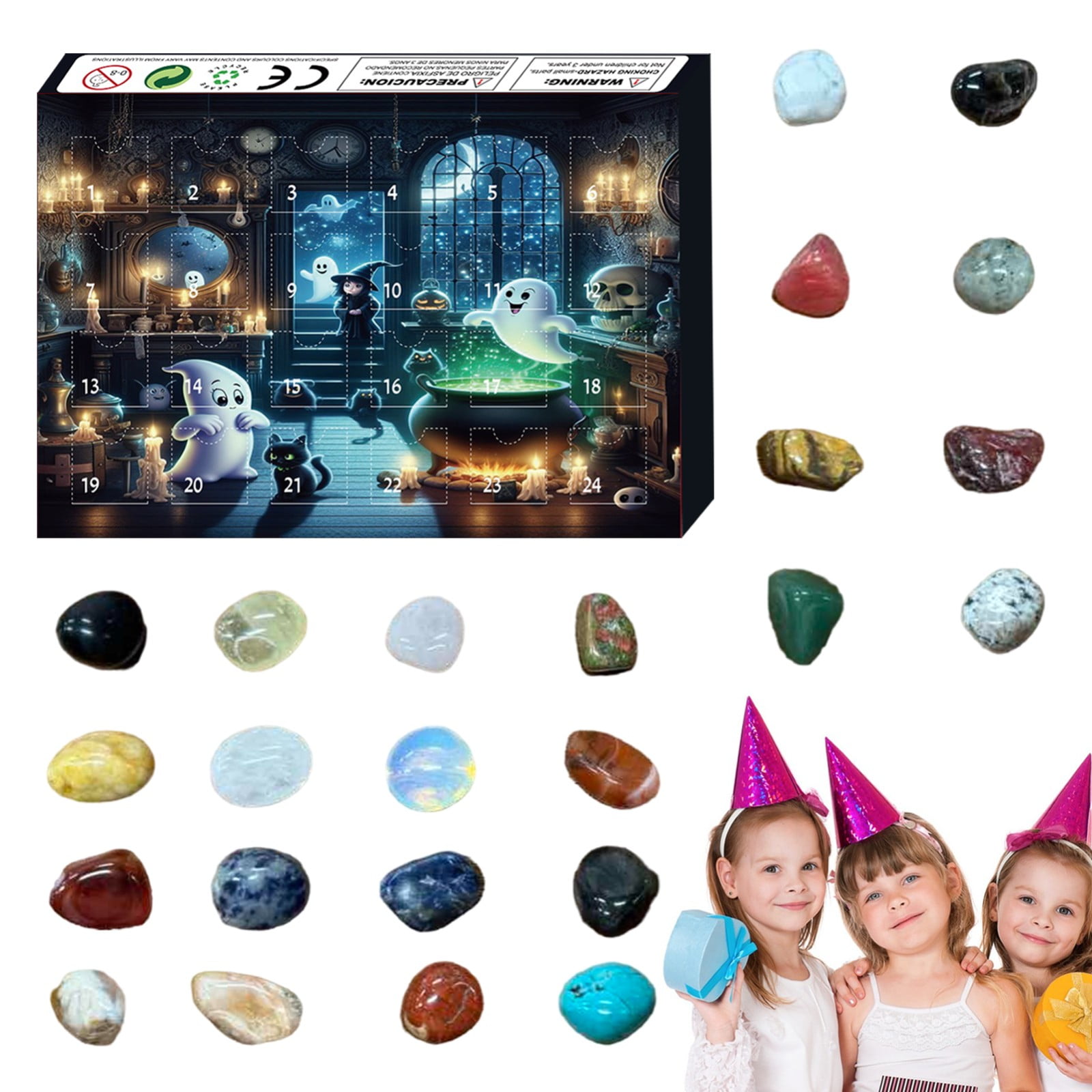 Halloween Blind Box 24 Day Halloween Countdown Calendar Funny Stones ...