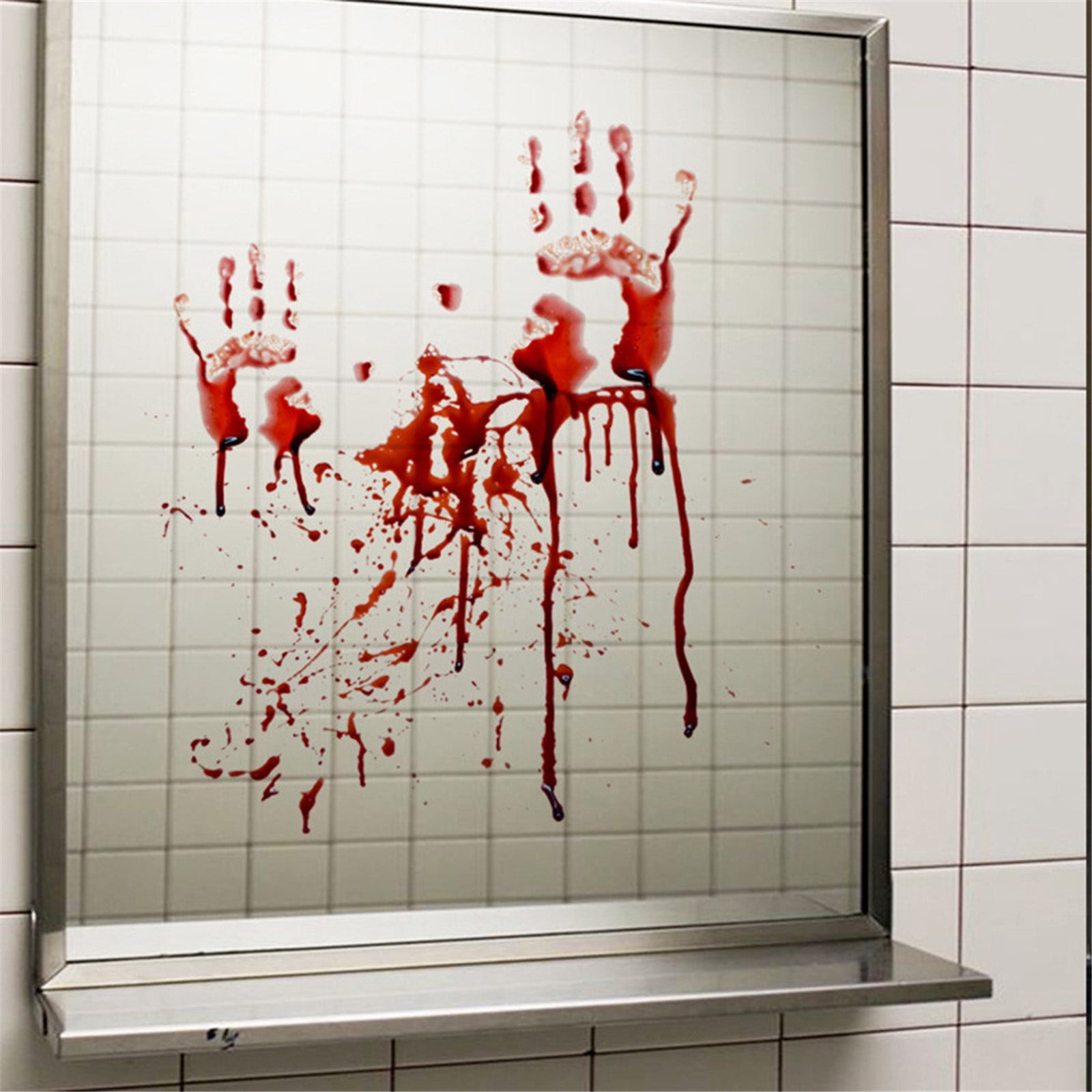 Halloween Bloody Handprint Wall Stickers – Funny Prank DIY Decals for ...