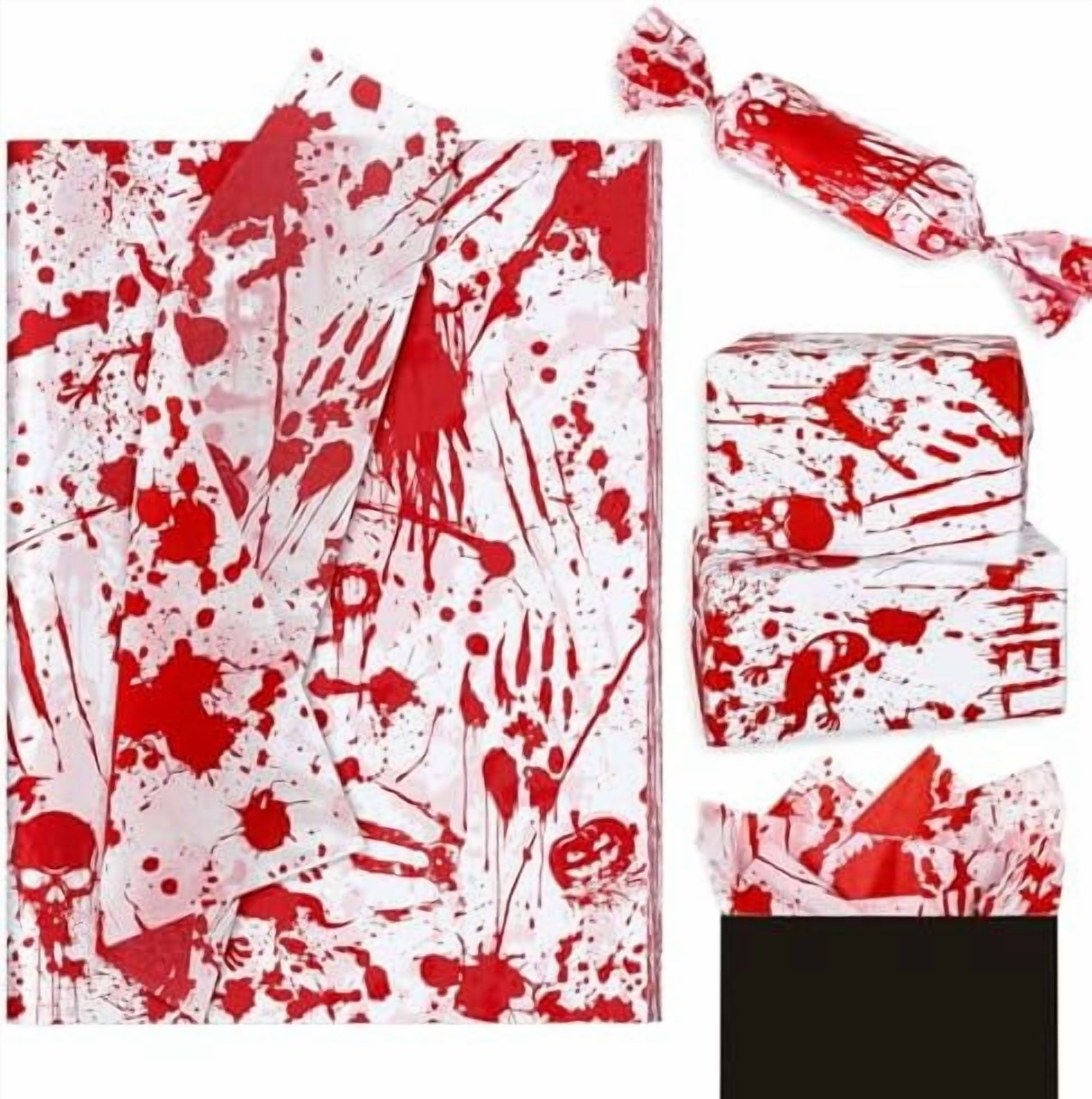 Halloween Bloody Tissue Paper Bloody Handprint Ghost Pumpkin Gift ...