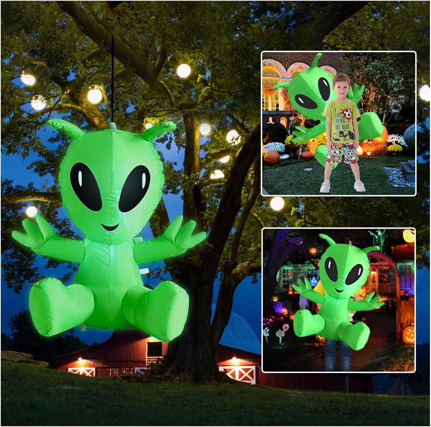 Halloween Blow Up Inflatable Alien, Fun and Portable Mobile Halloween ...