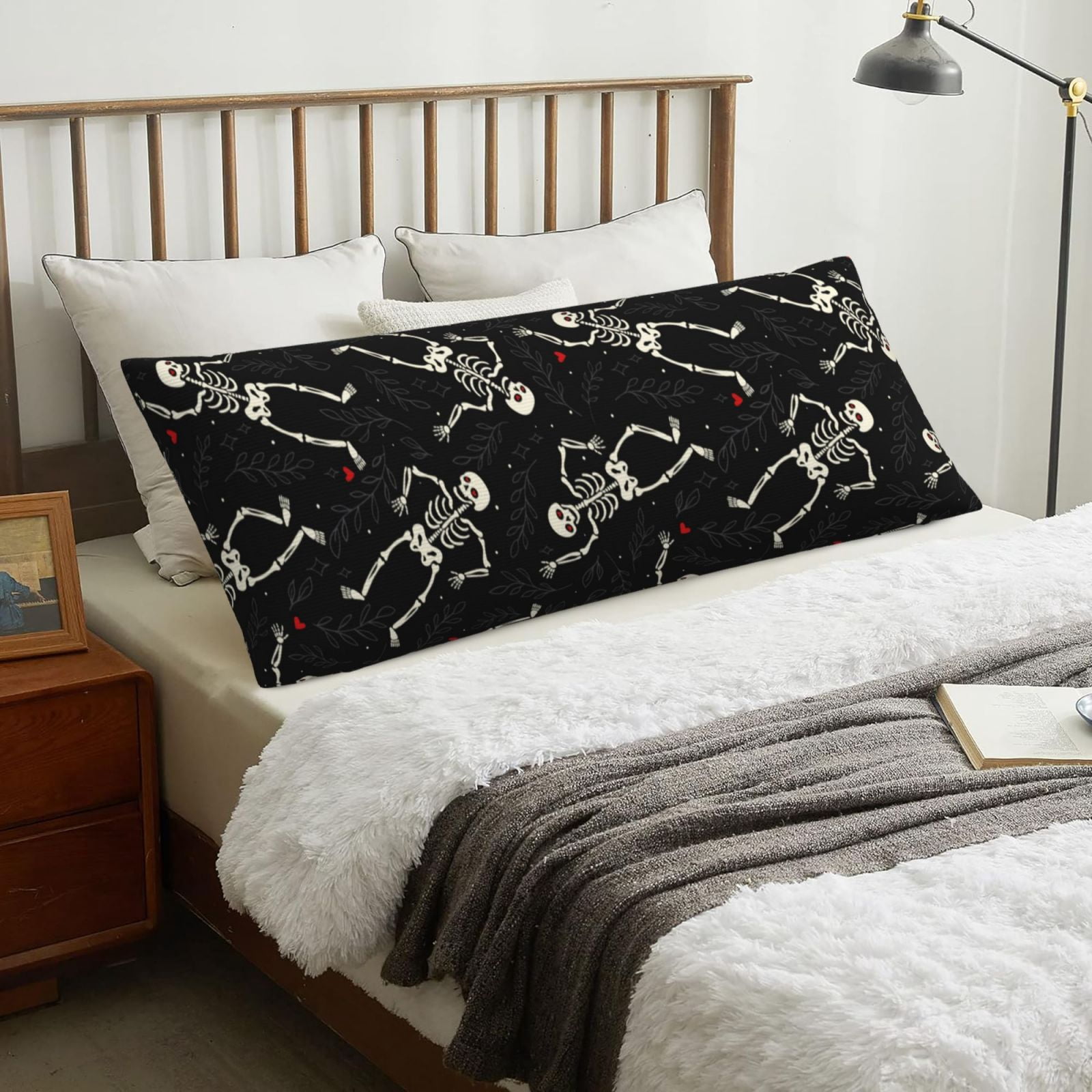 Halloween Body Pillow Cover, halloween skull love Body Pillow ...