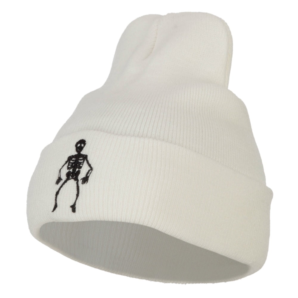 Halloween Body Skeleton Embroidered Long Beanie - White OSFM - Walmart.com
