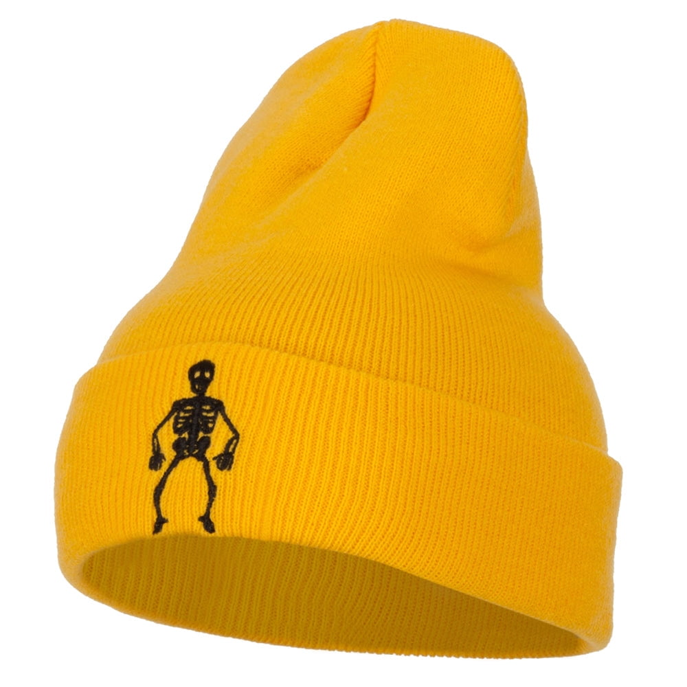 Halloween Body Skeleton Embroidered Long Beanie - Yellow OSFM - Walmart.com