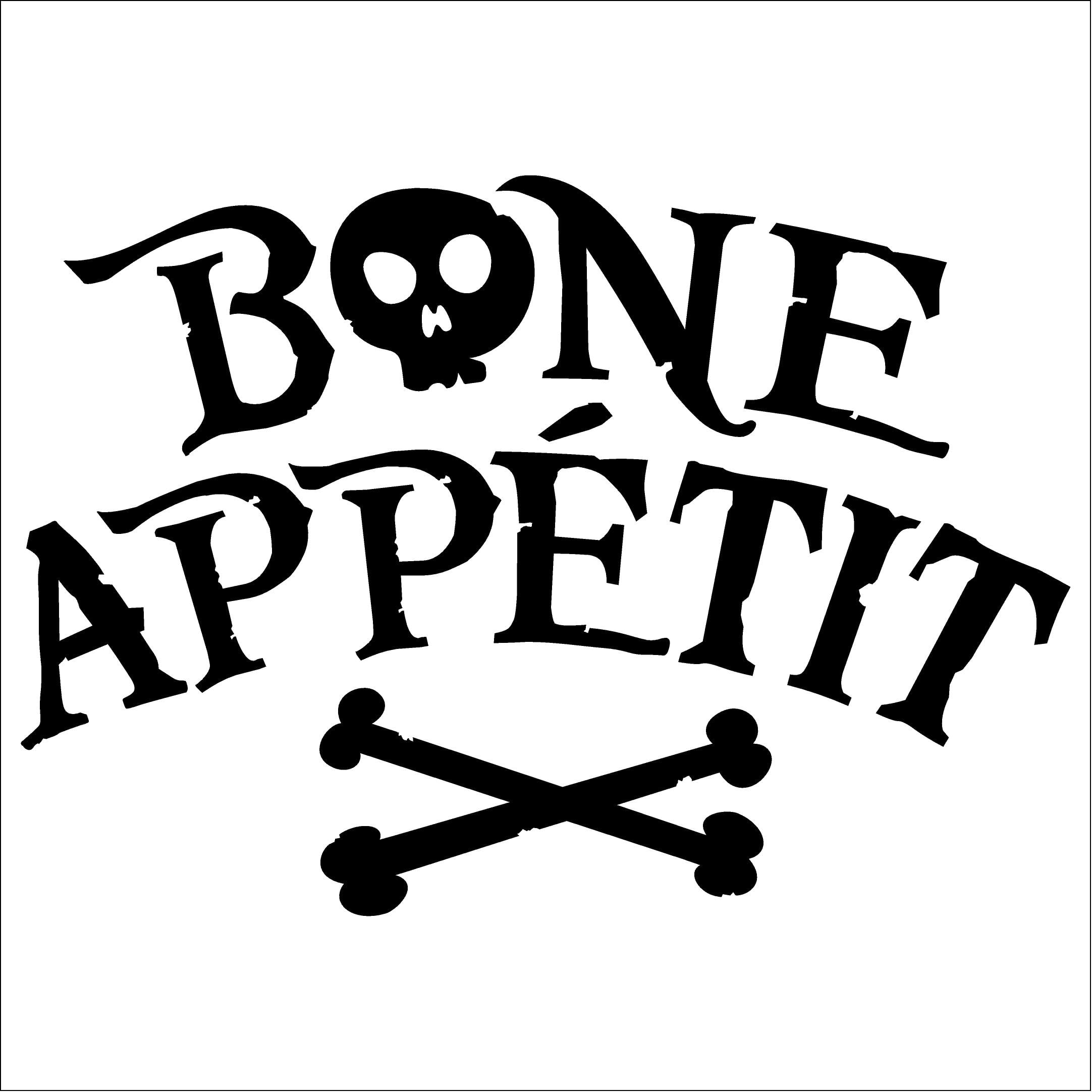 Halloween Bone Appetit Vinyl Lettering Wall Decal (5"H x 7"L Black ...
