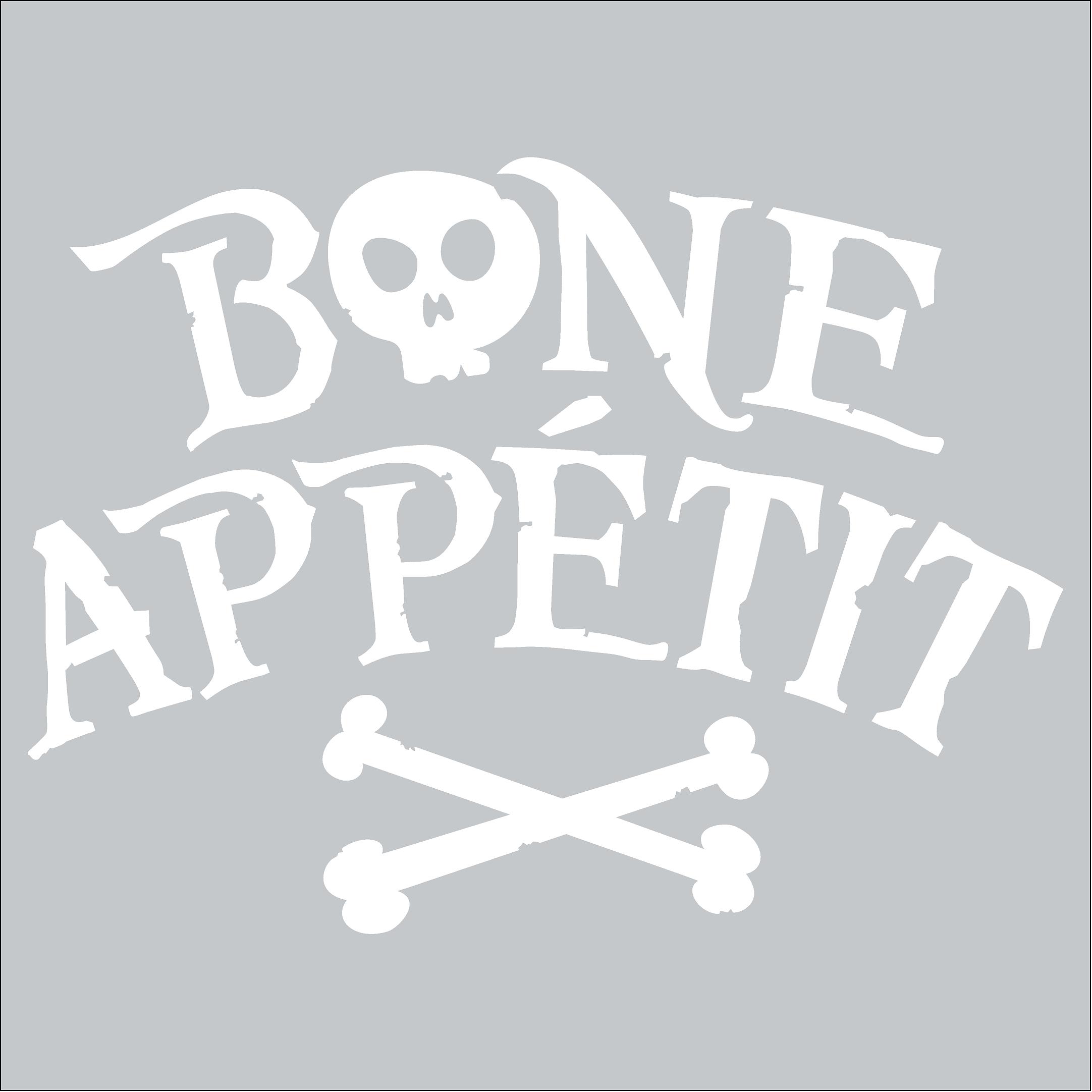 Halloween Bone Appetit Vinyl Lettering Wall Decal (7"H x 10"L White ...