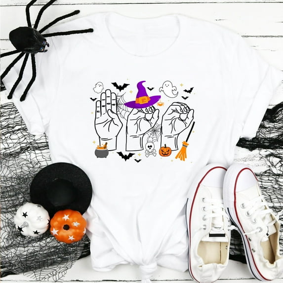 Halloween Boo ASL Shirt, Hand Sign Language Shirt, Deaf Pride Shirt ...