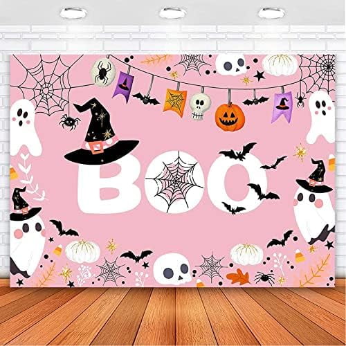 Halloween Boo Backdrop Spooktacular Spiderweb Bat Halloween Baby Shower ...