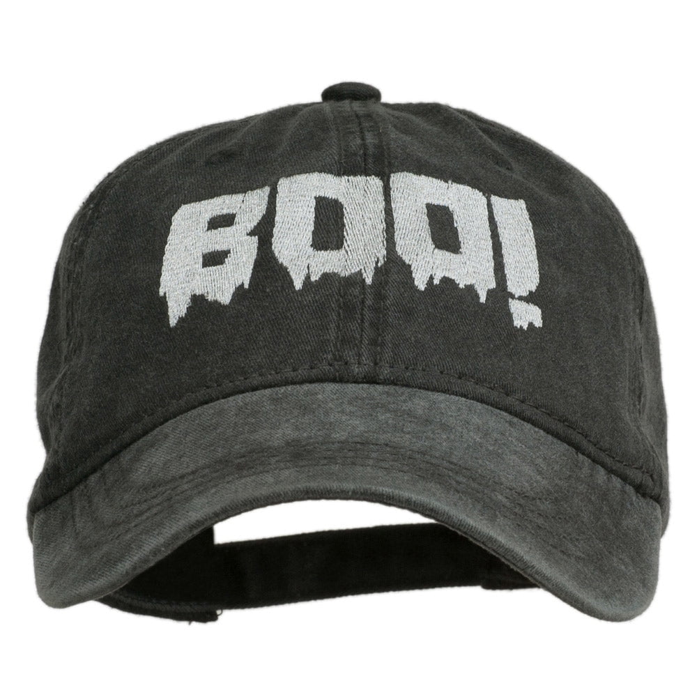 Halloween Boo Sign Embroidered Washed Cap - Black OSFM - Walmart.com
