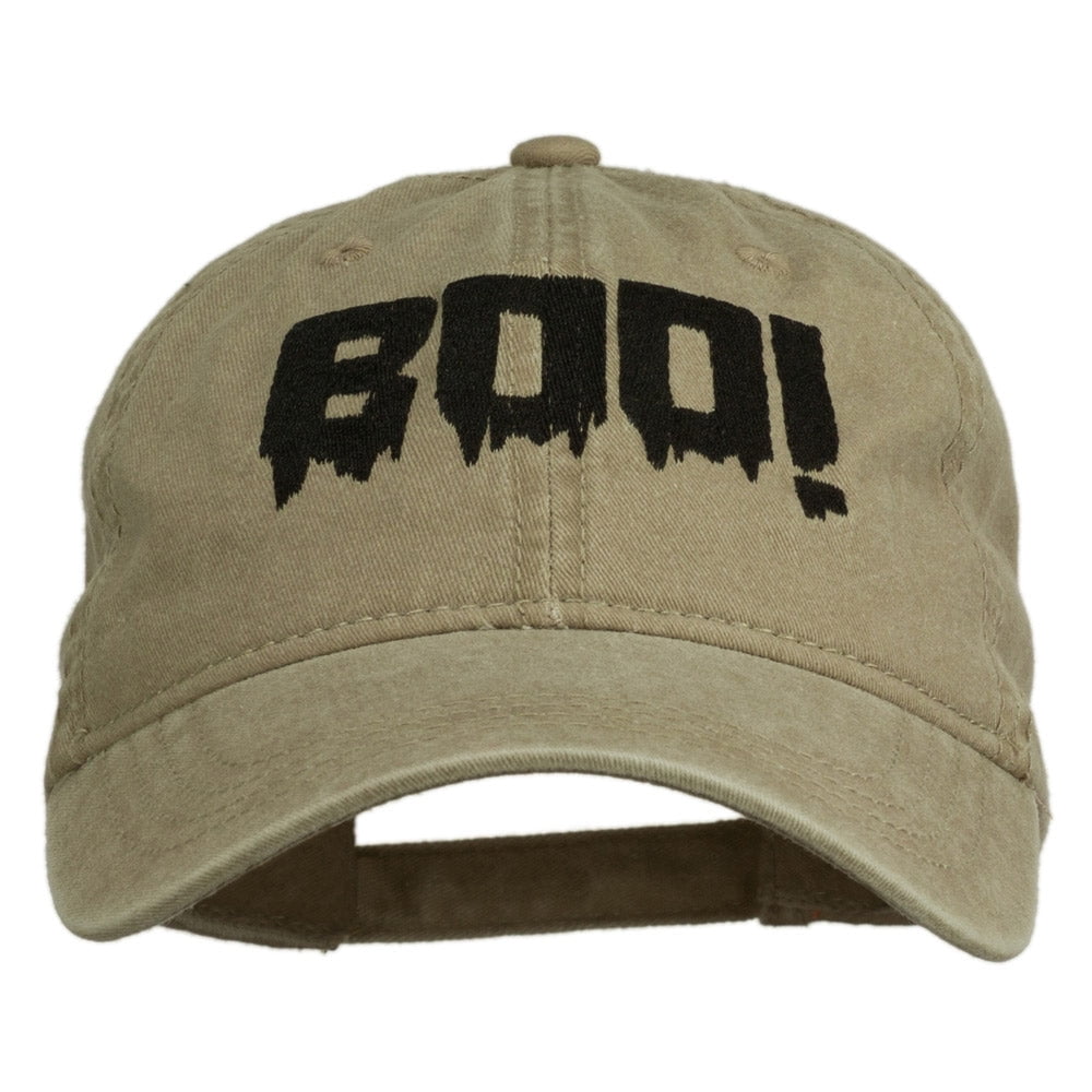 Halloween Boo Sign Embroidered Washed Cap - Khaki OSFM - Walmart.com