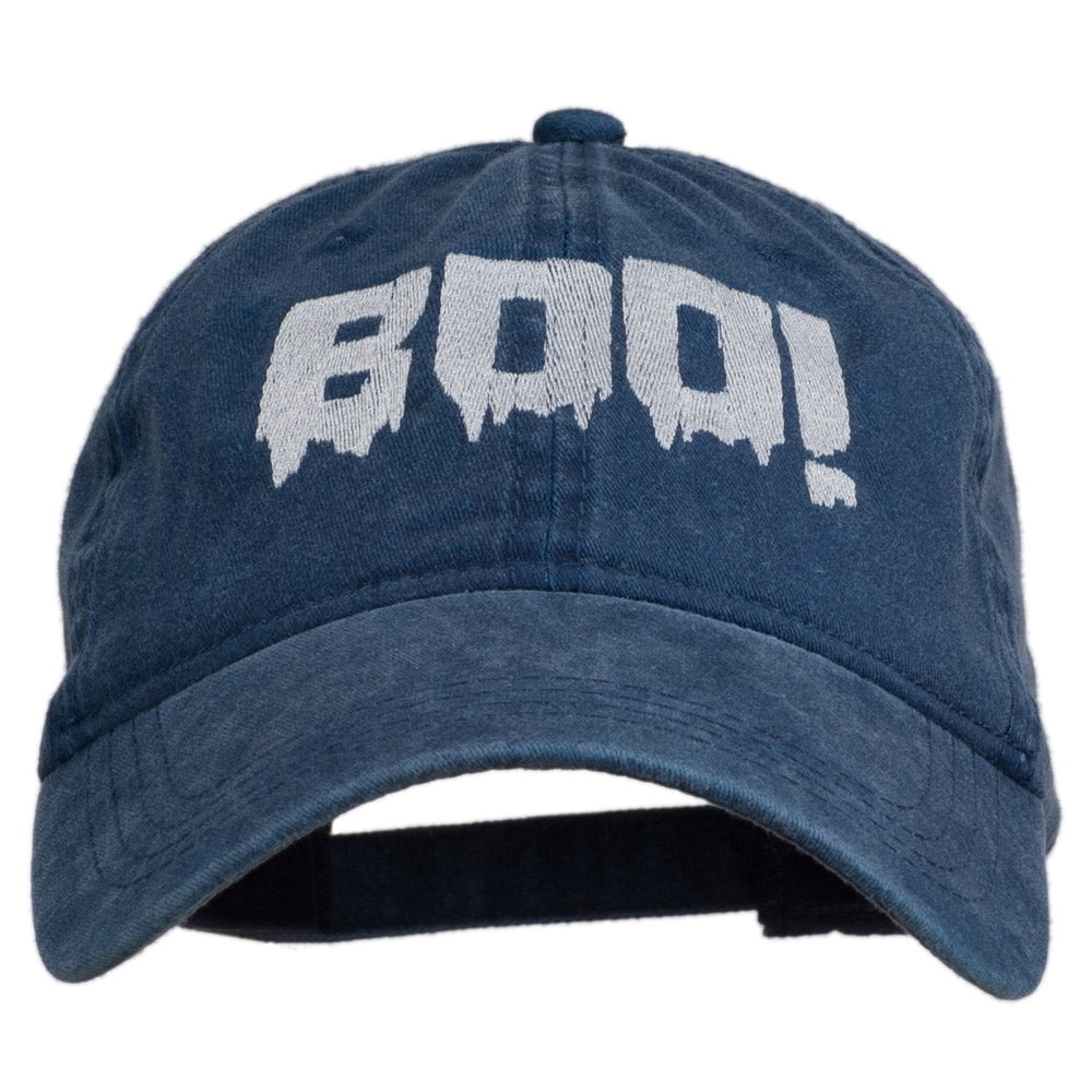 Halloween Boo Sign Embroidered Washed Cap - Navy OSFM - Walmart.com